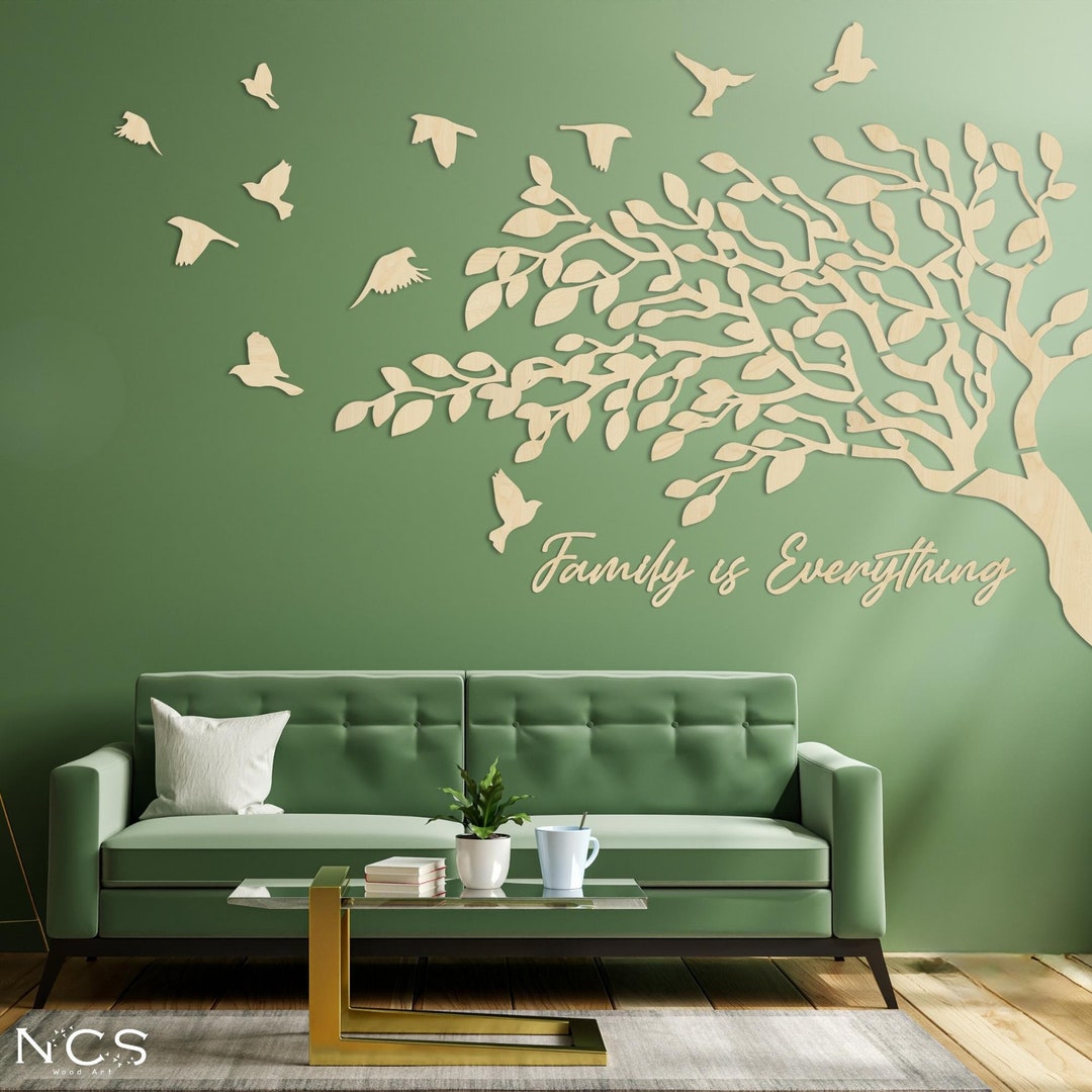 Minimalist Mid Century Modern Large Wood Wall Art: Tree of Life, Family ...