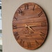 Personalized Mid Century Modern Wooden Wall Clock, Rustic Reclaimed ...