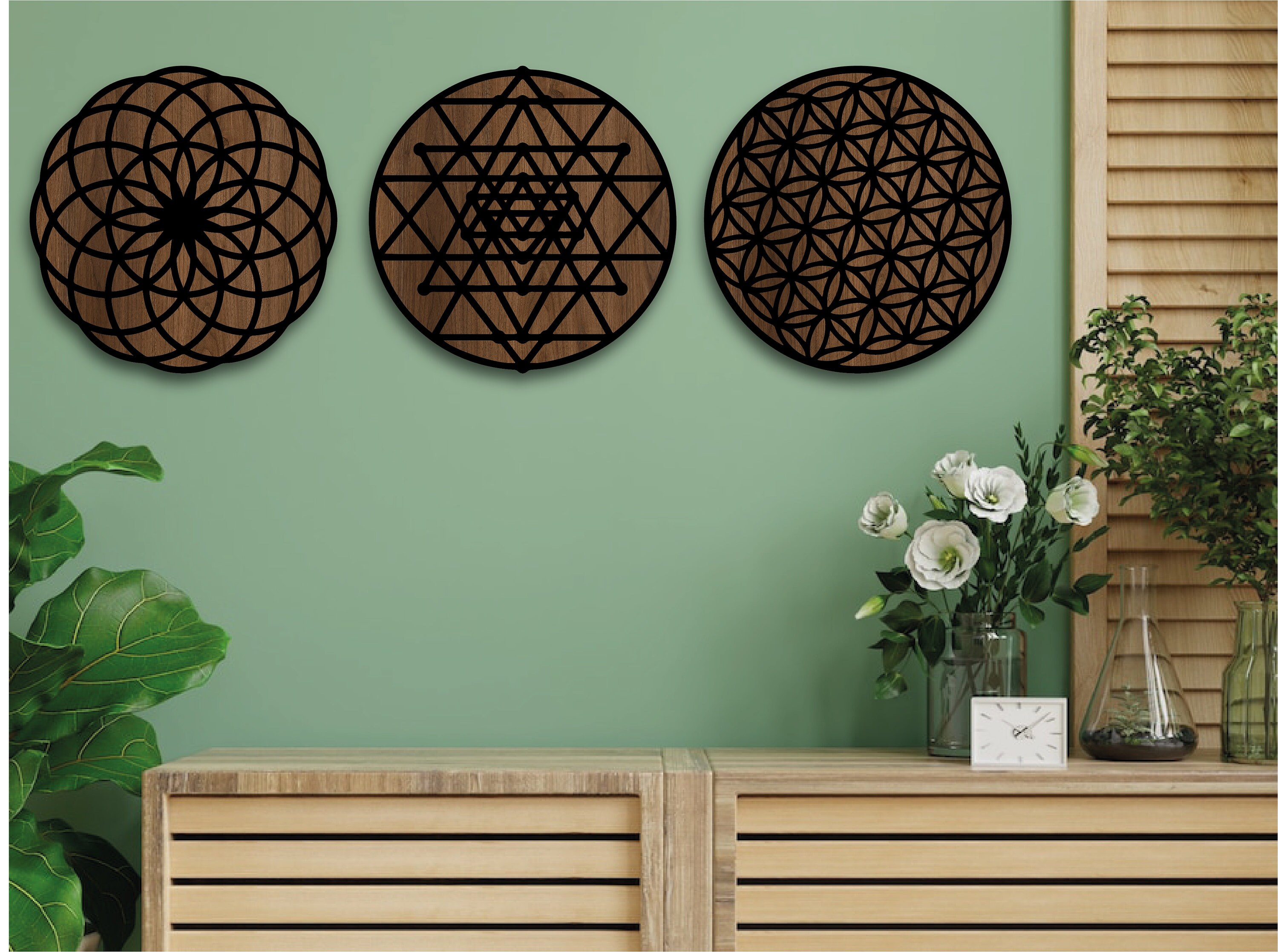 Sacred Geometry Wall Artmid Century Modern Wall Artgeometric - Etsy