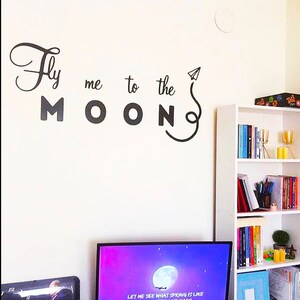 Fly Me to the Moon Wood Wall Art for Decoration,wood Wall Sign,home ...