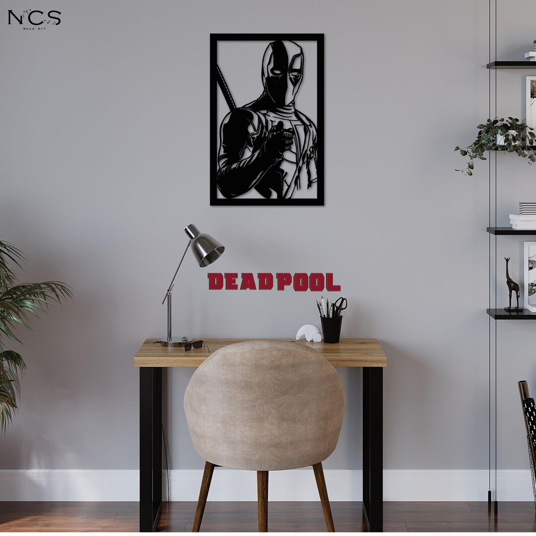 Deadpool Wood Wall Art, Deadpoll Wall Decor, Deadpoll Cosplay, Deadpool ...