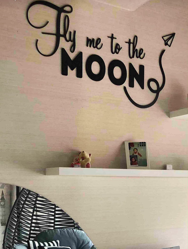 Fly Me to the Moon Wood Wall Art for Decoration,wood Wall Sign,home ...