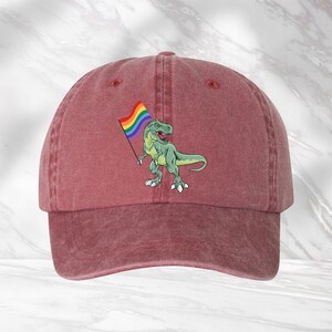 Dinosaur Rainbow Flag Hat, T-rex LGBTQ Hat, LGBTQ Pride Cap, Pride ...