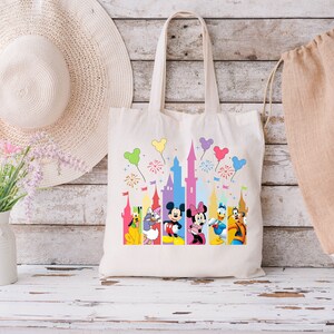 Disney Characters Tote Bag, Disney Tote Bag, Disneyworld Tote Bag, Tote ...