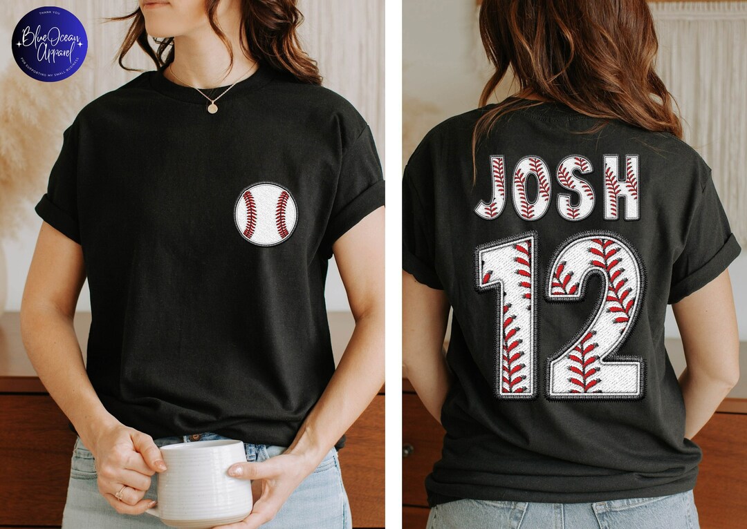 Custom Baseball Name and Number 2 Sided Shirt, Personalized Baseball ...