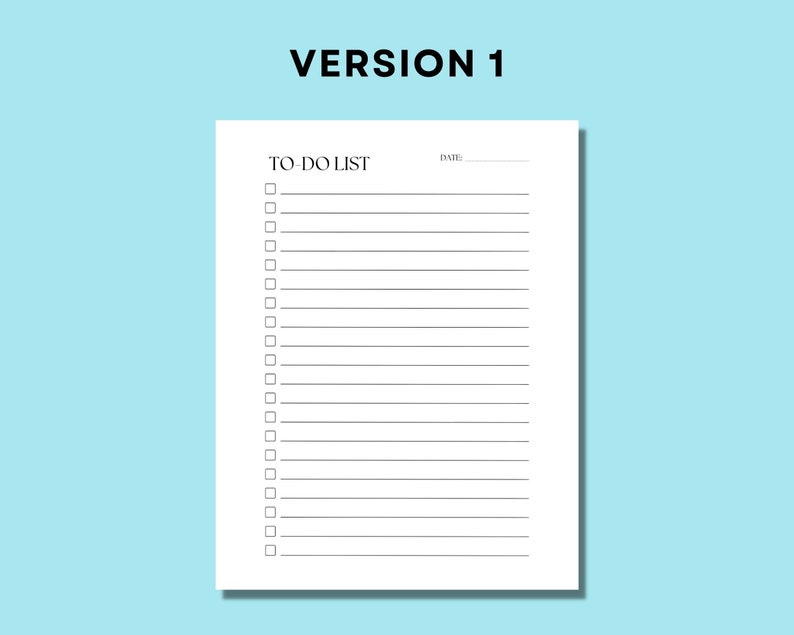 Minimal to Do List Printable Simple Task List Template - Etsy
