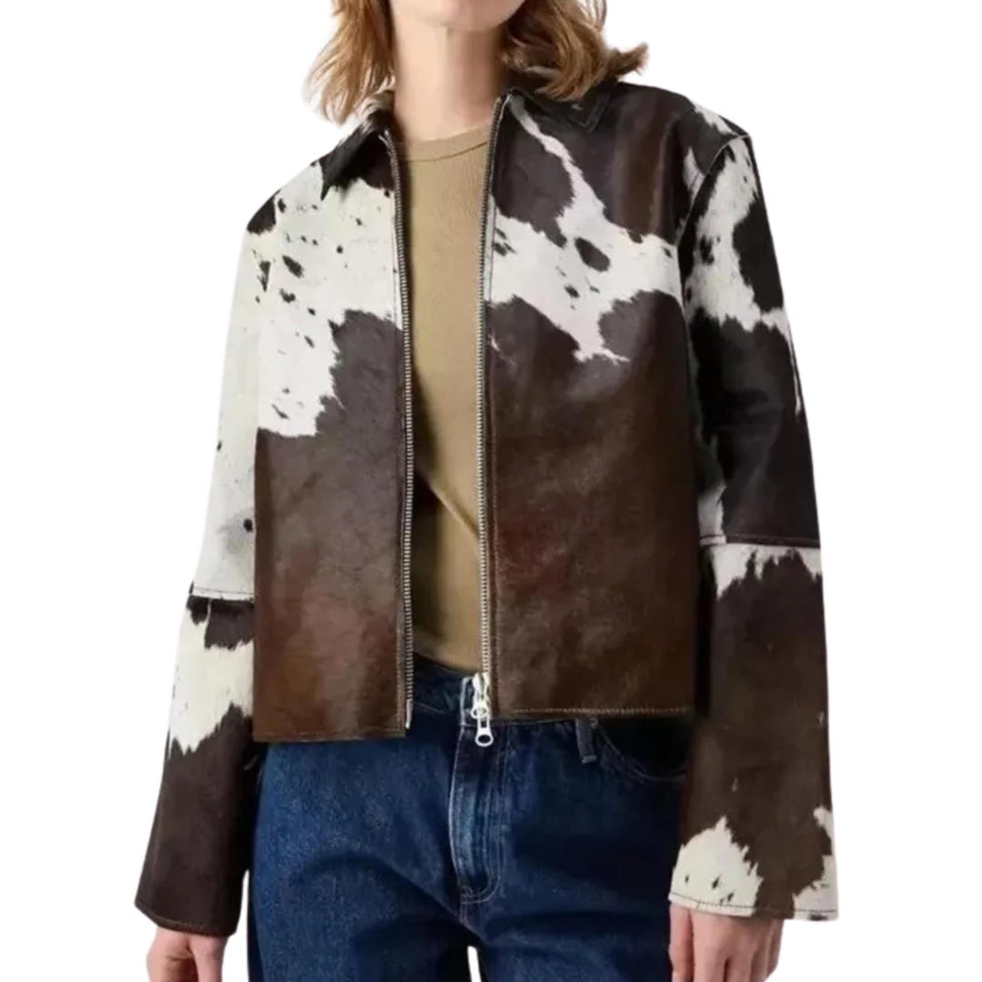 Handmade Hair-on Cowhide Leather Jacket: Custom Fit Outerwear - Etsy