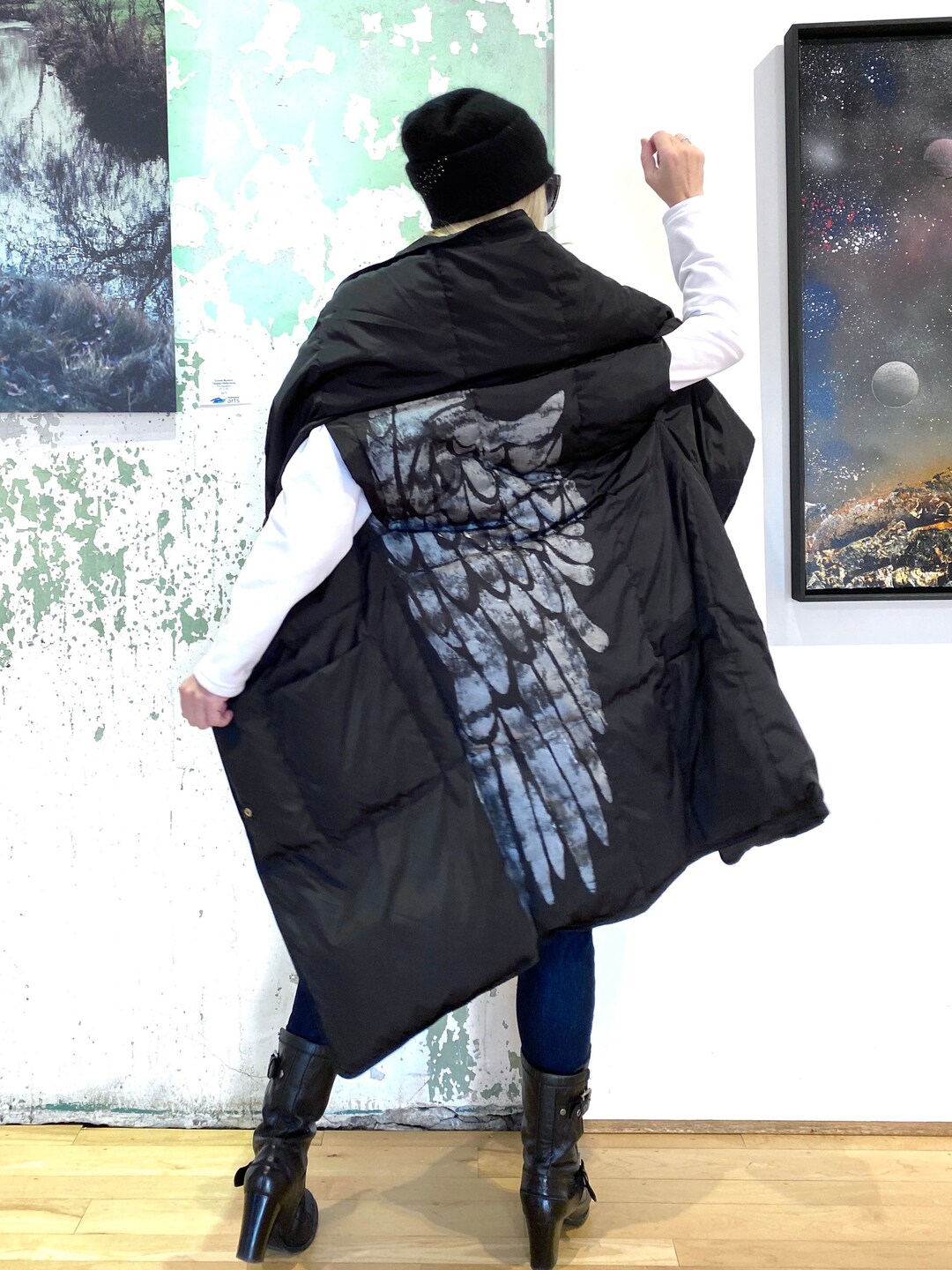 Down Vest, Downfield Wrap Coat, Long Feather Vest, Big Angel Wings ...