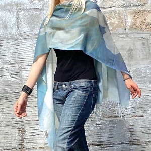 Pastel Blue Floral Shawl for Women | Bridesmaids Bridal Shawls for ...