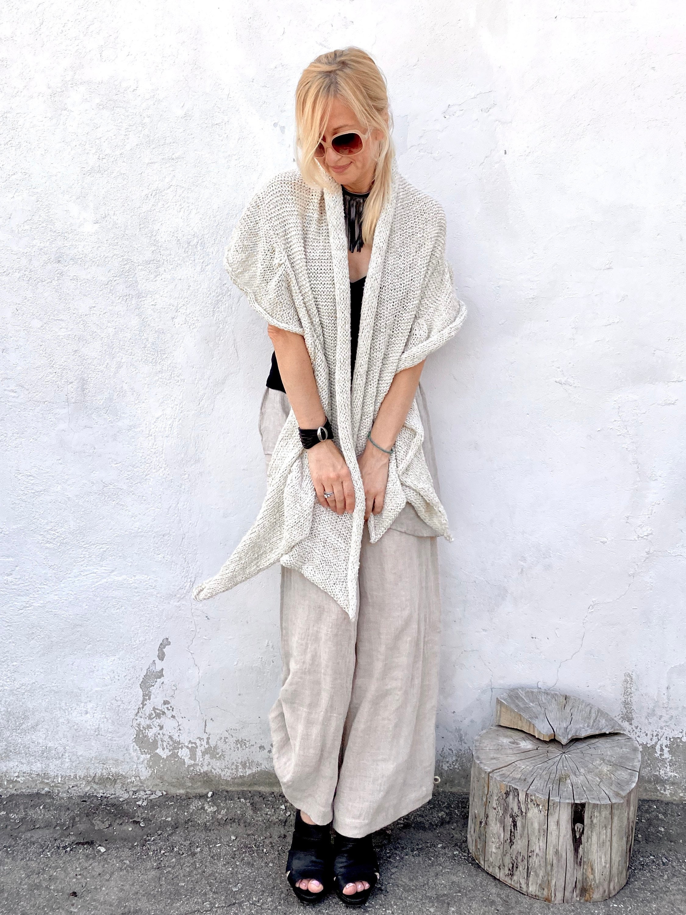 Ruffle Soft Wrap White Long Wrap for Women Cotton Knit Cover - Etsy Canada