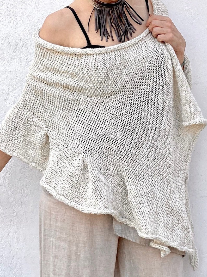 Ruffle Soft Wrap White| Long Wrap for Women, Cotton Knit Cover Up, Soft ...