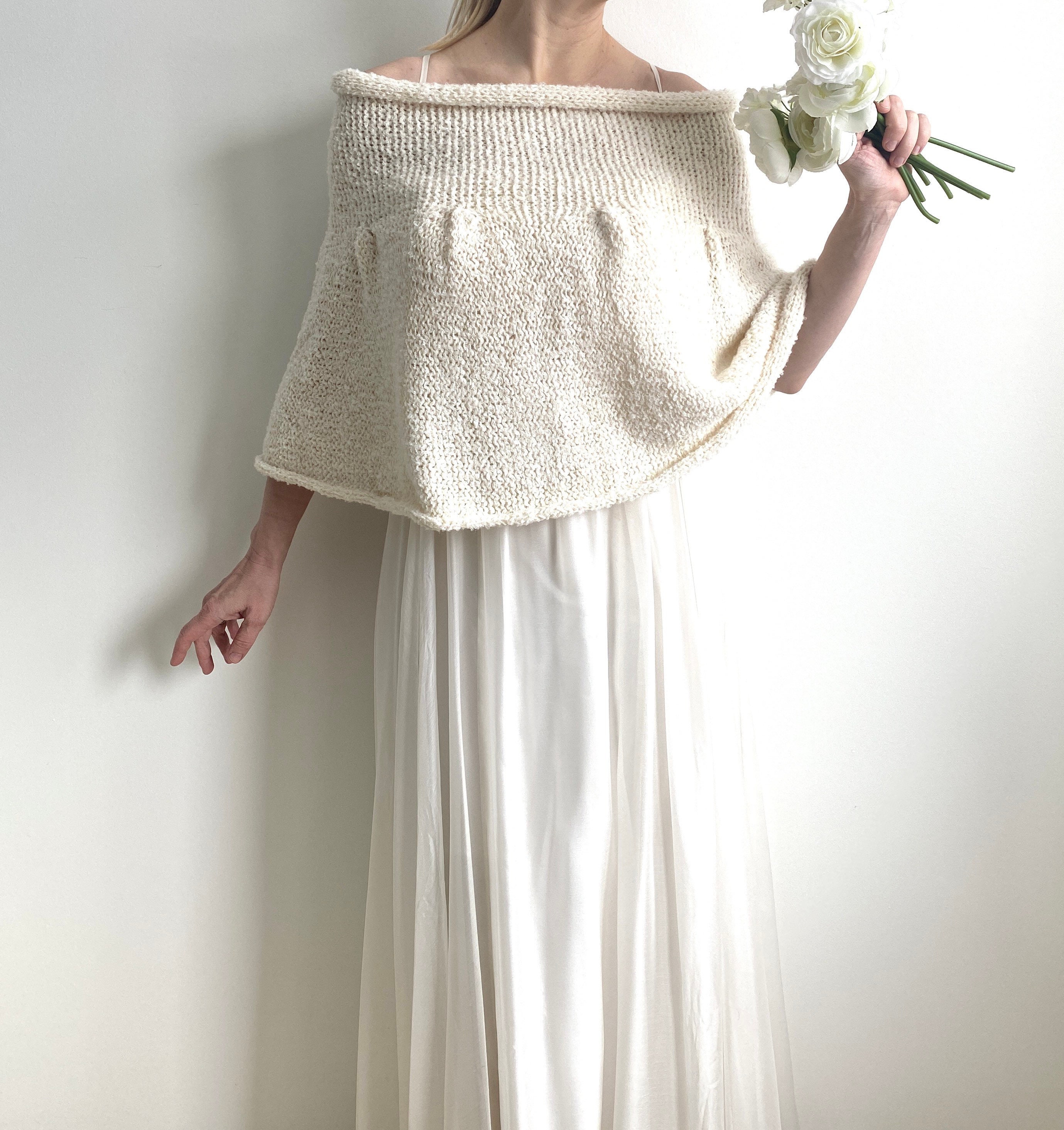 Bridal Knitted off Shoulder Capelet Shawl With Ruffles Winner - Etsy Canada