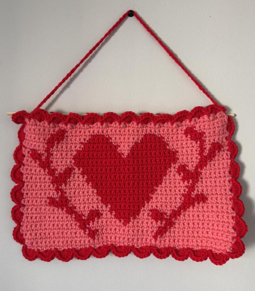 Crochet Tapestry Pattern - With Love - Valentine's Day, Heart, Girly ...