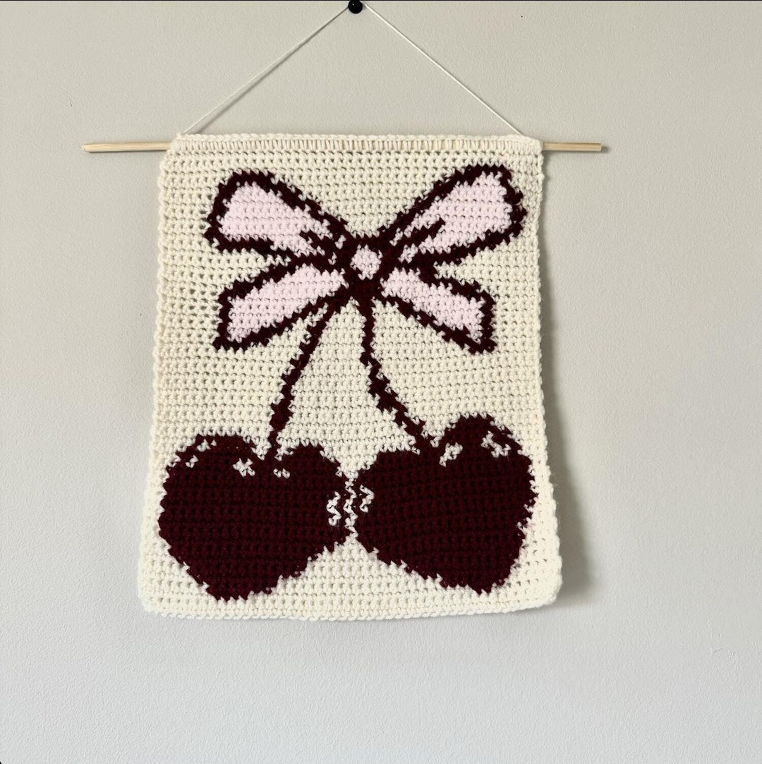 Crochet Tapestry Pattern - the Heart Cherries - Love, Hearts, and ...
