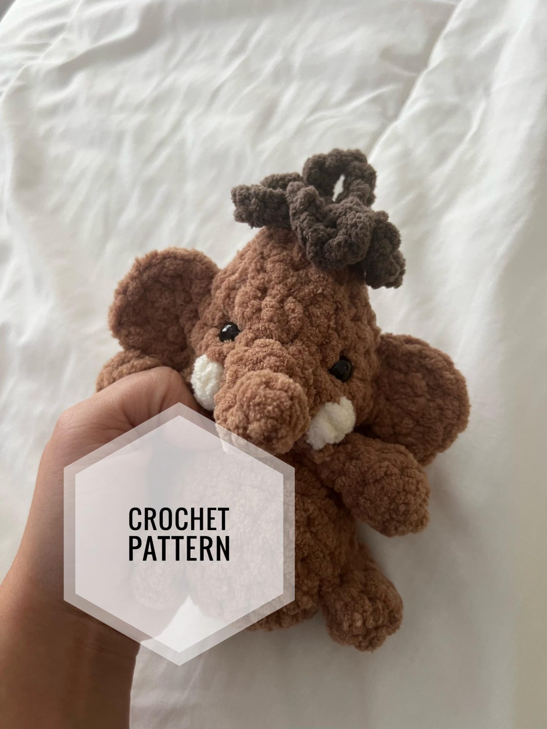 LOW SEW the Woolly Mammoth Crochet Pattern - Prehistoric Bitsy Buddy - Etsy