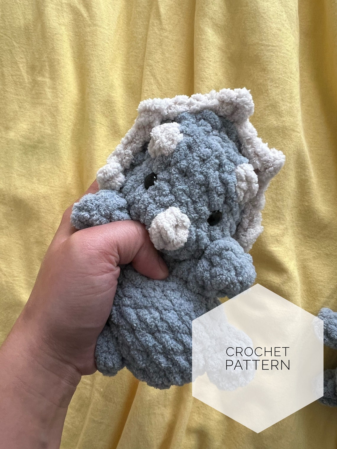 NO SEW- Bitsy Buddy Tully the Triceratops Crochet Pattern Crochet ...