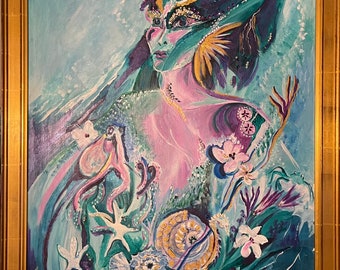 Mermaid Acrylic Painting - Etsy
