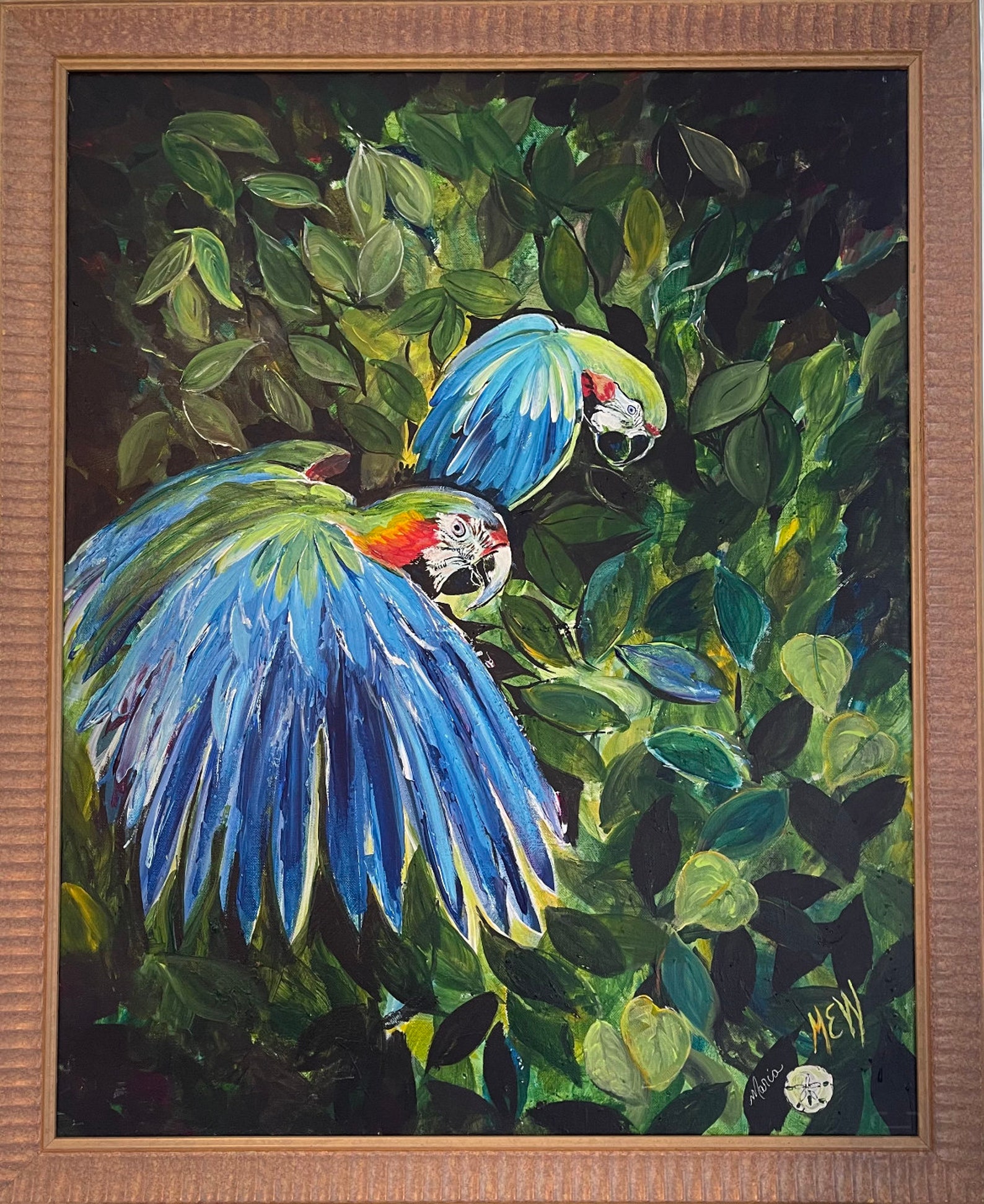 Parrots Acrylic Painting - Etsy
