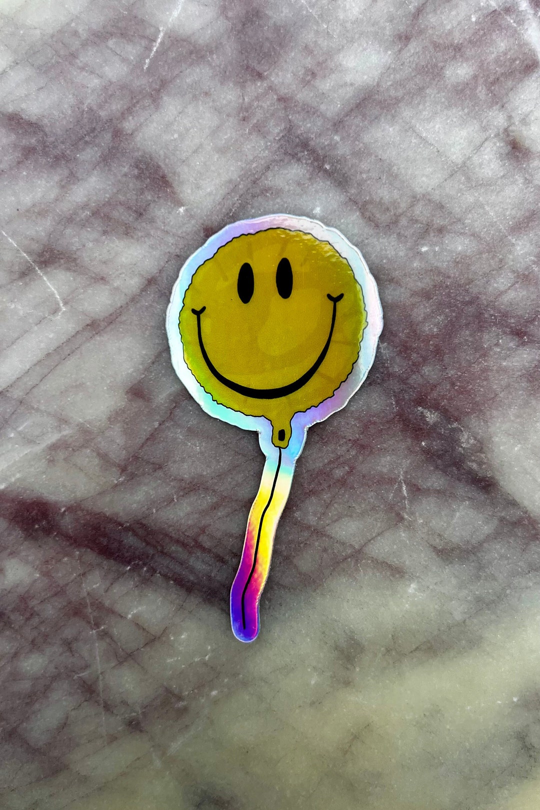 Holographic Smiley Face Balloon Sticker Vinyl Waterproof - Etsy