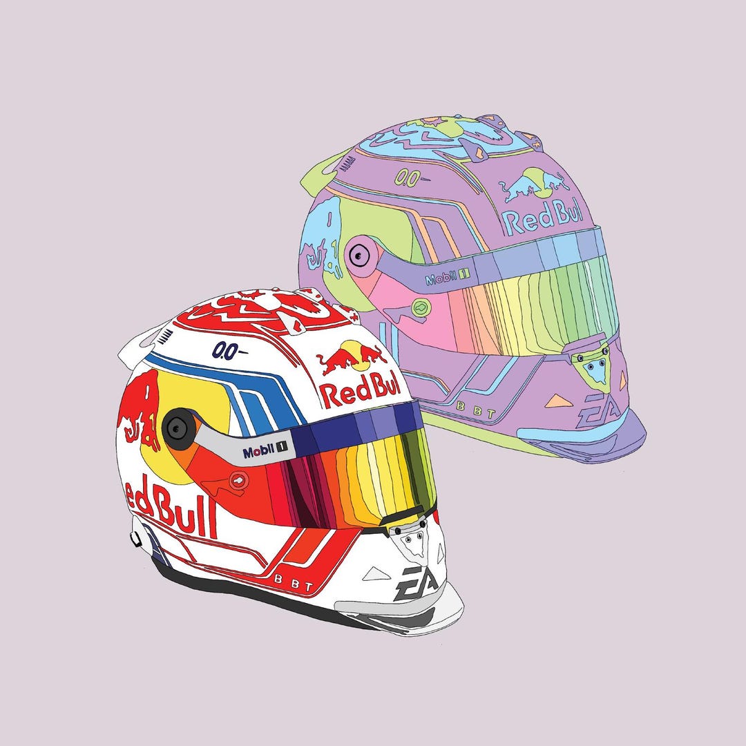 F1 Redbull Race Helmet Sticker, Formula 1, Redbull Racing - Vinyl ...