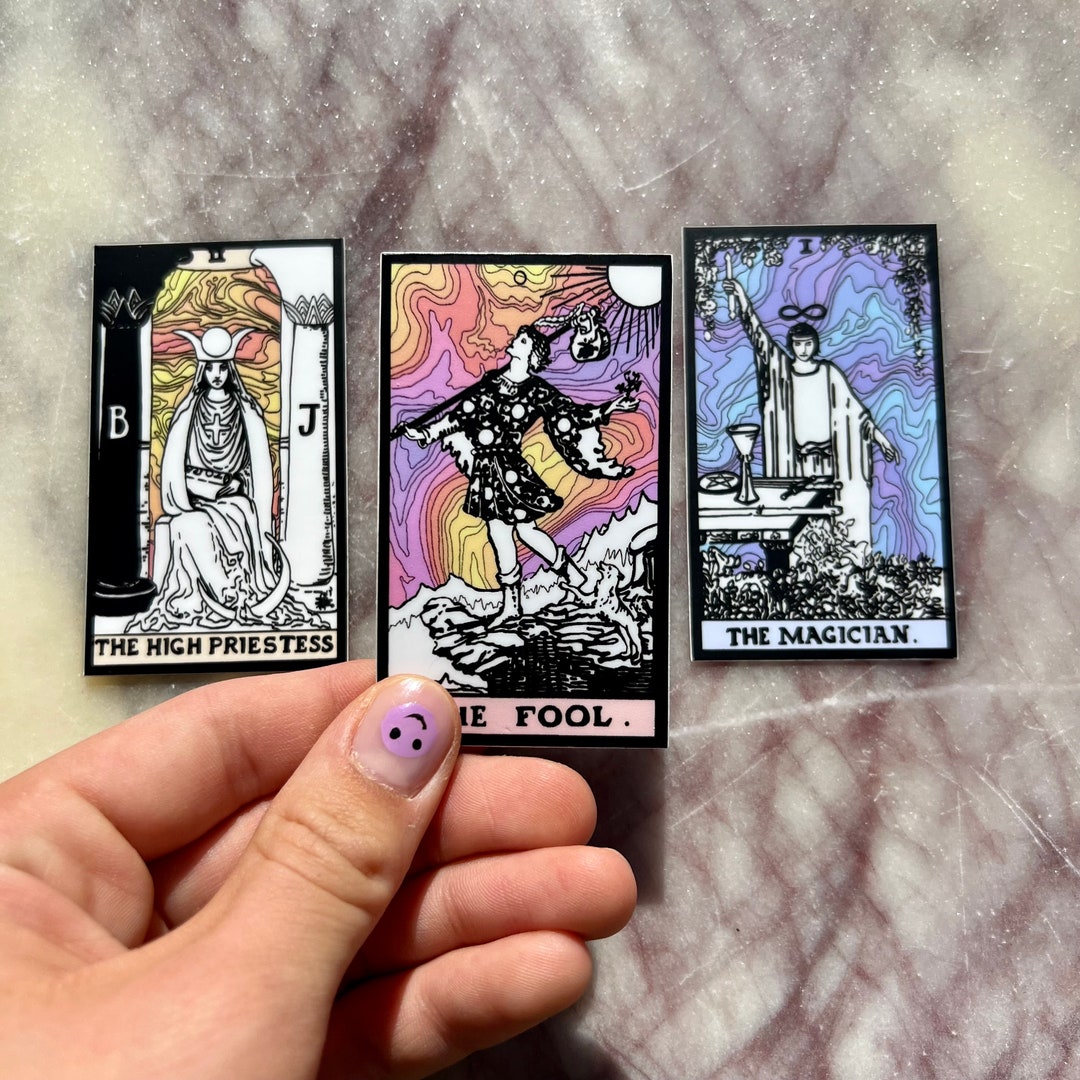 Groovy Tarot Card Stickers, Tarot Card, Tarot Card Sticker, Holographic ...