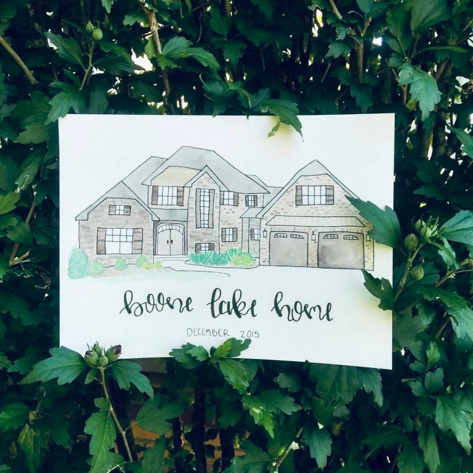 Custom Hand Painted House Watercolor Portrait, Ready to Gift Watercolor ...