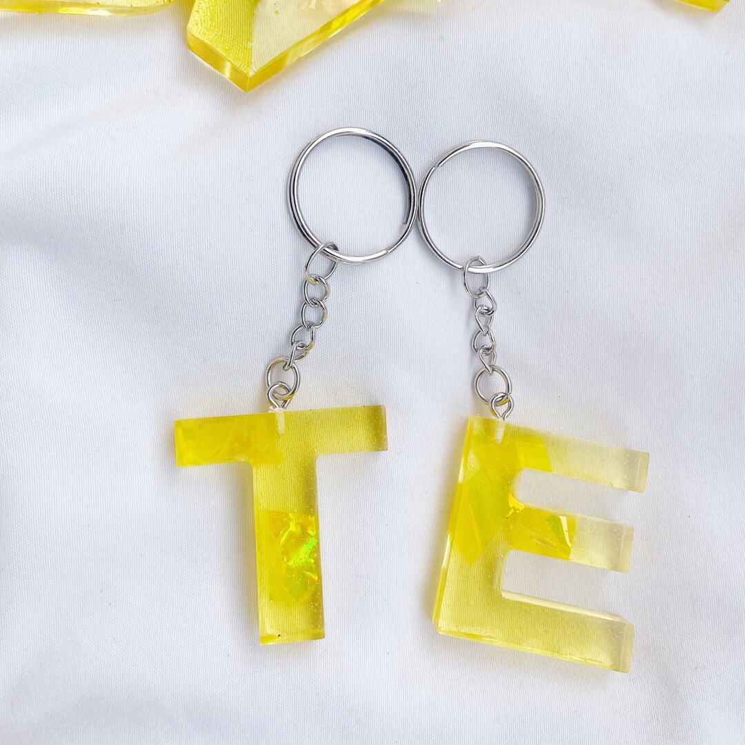 Yellow Letter Keychains - Etsy