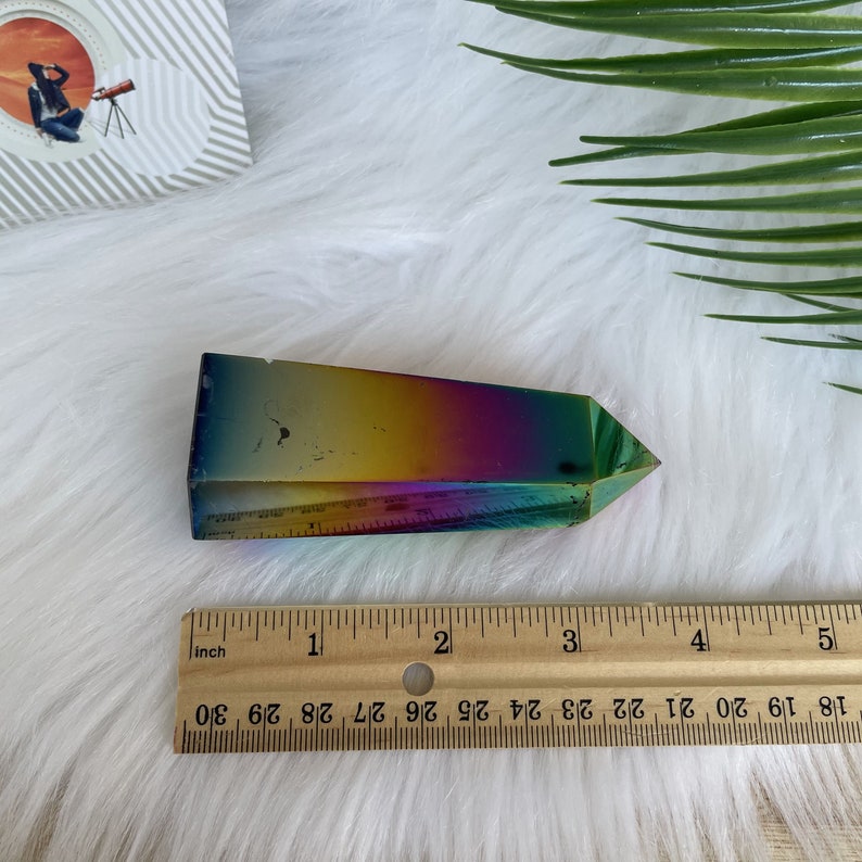 Titanium Rainbow Clear Quartz Tower - Etsy