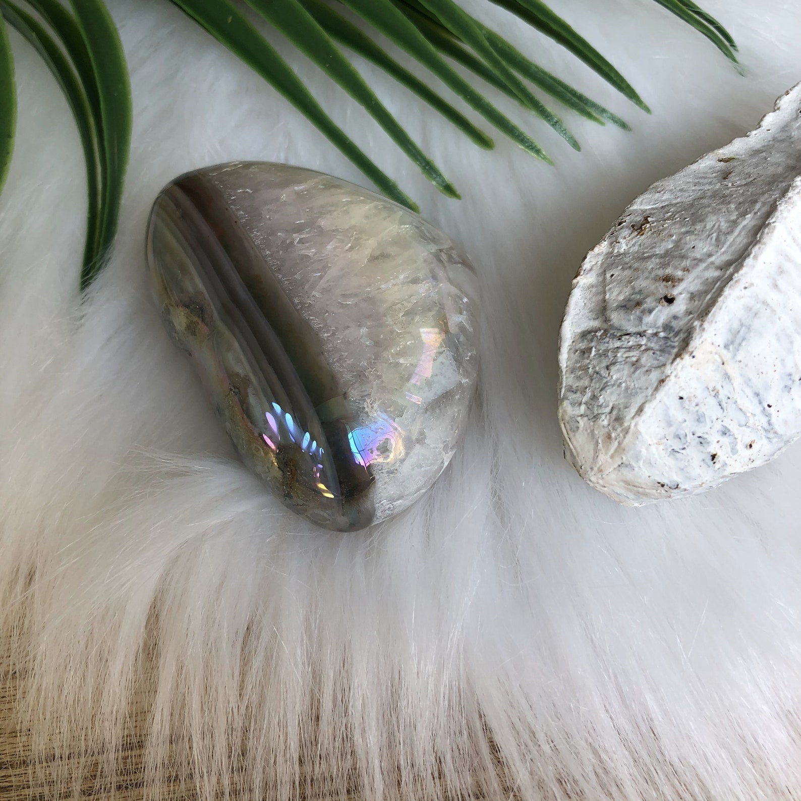 Angel Aura Coated Agate Heart | Etsy