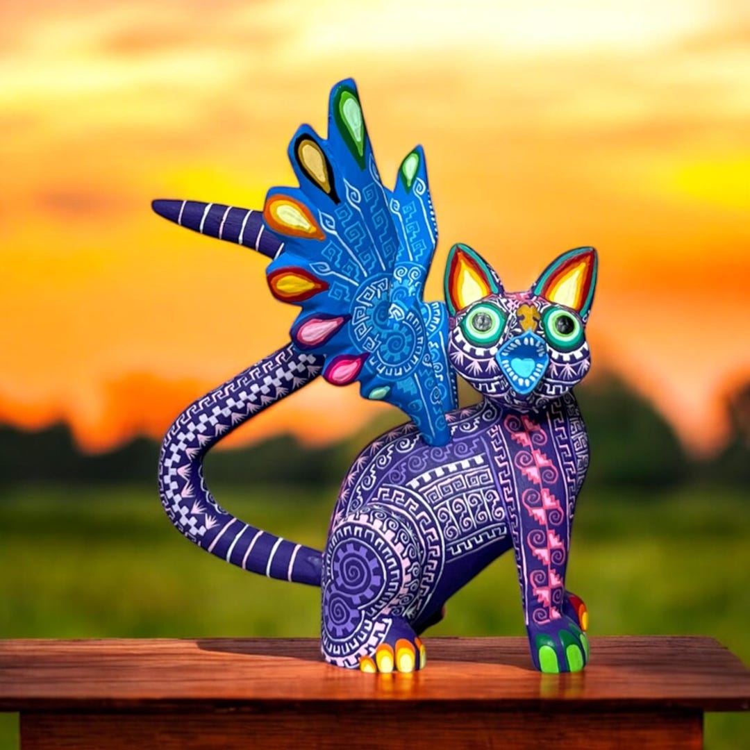 Mexican Alebrijes Premium Cats From Oaxaca Handmade Mistic Animals ...