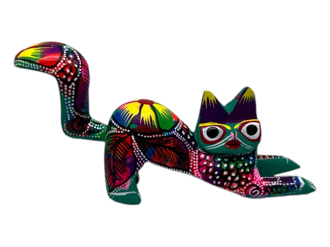 Mexican Alebrijes Cats From Oaxaca Handmade Mistic Animals Traditional ...