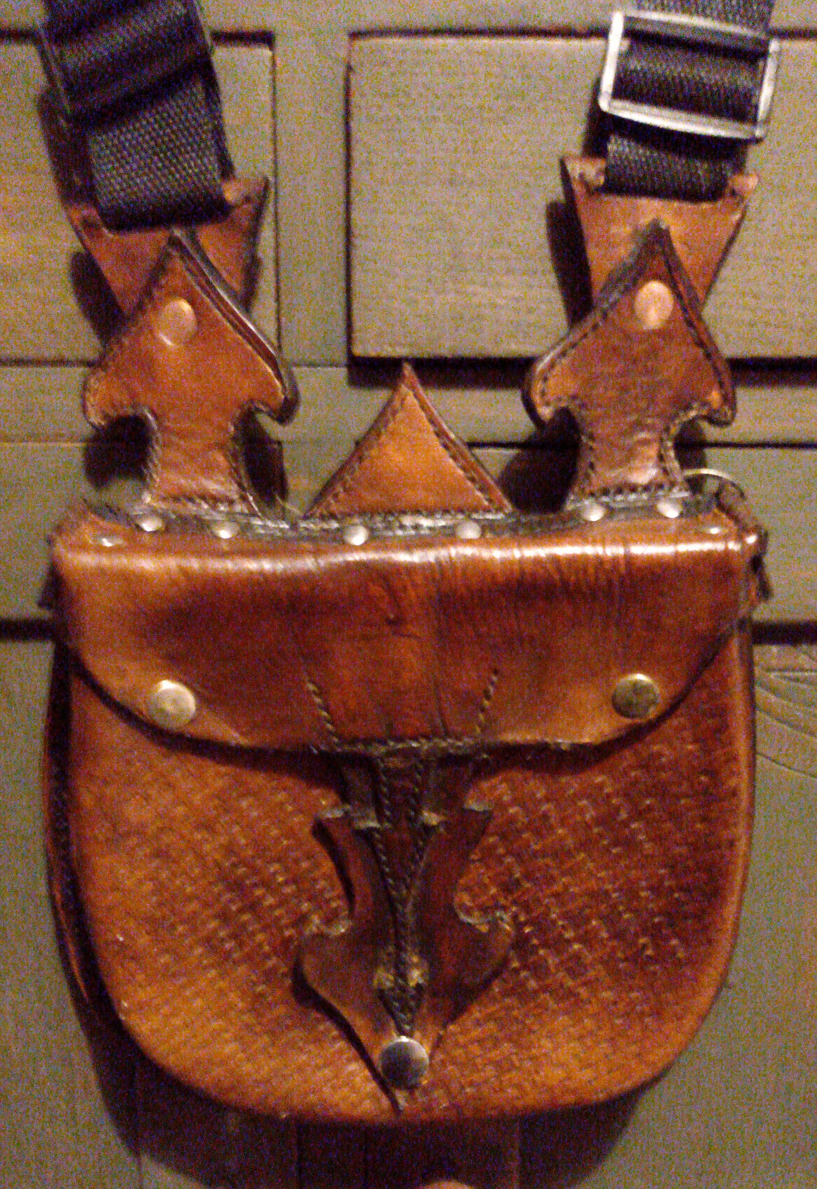 SALE, POSSIBLES bag Veg-Tan leather, wet molded, tooled, saddle ...