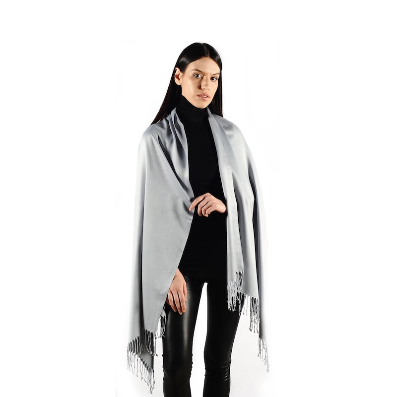 Grey Pashmina - Etsy