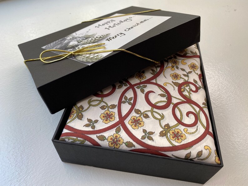 Gift Scarf in Gift Box - Silky Art Antique Turkish Pattern Scarves in ...