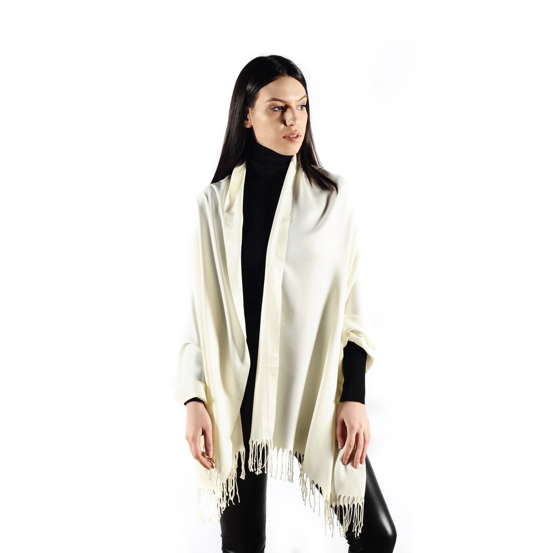 Off-white Pashmina Shawl: Silky Soft Viscose Scarf Wrap - Etsy