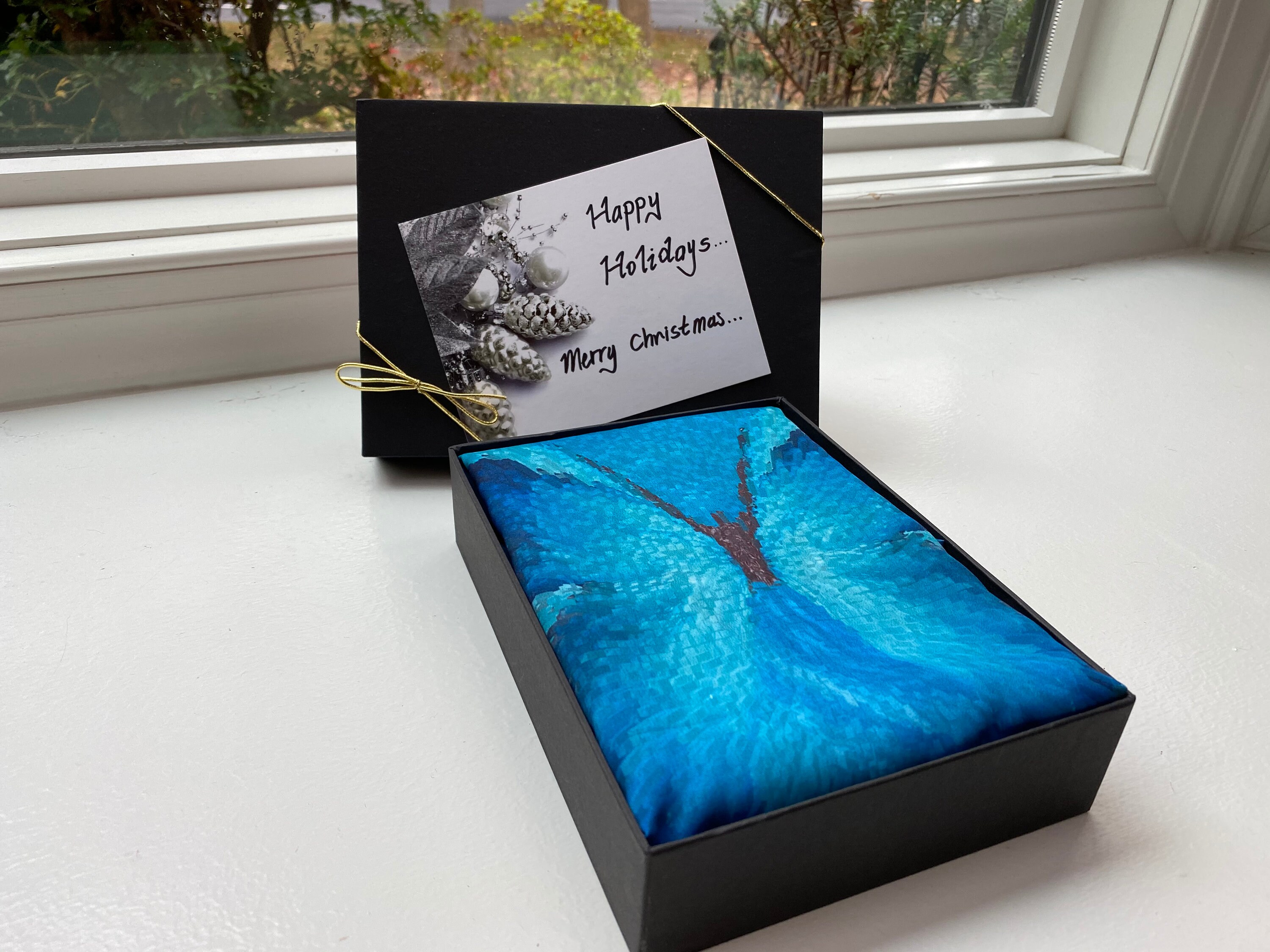 Best Gift Scarf in Gift Box Silky Art Scarves Butterfly in - Etsy
