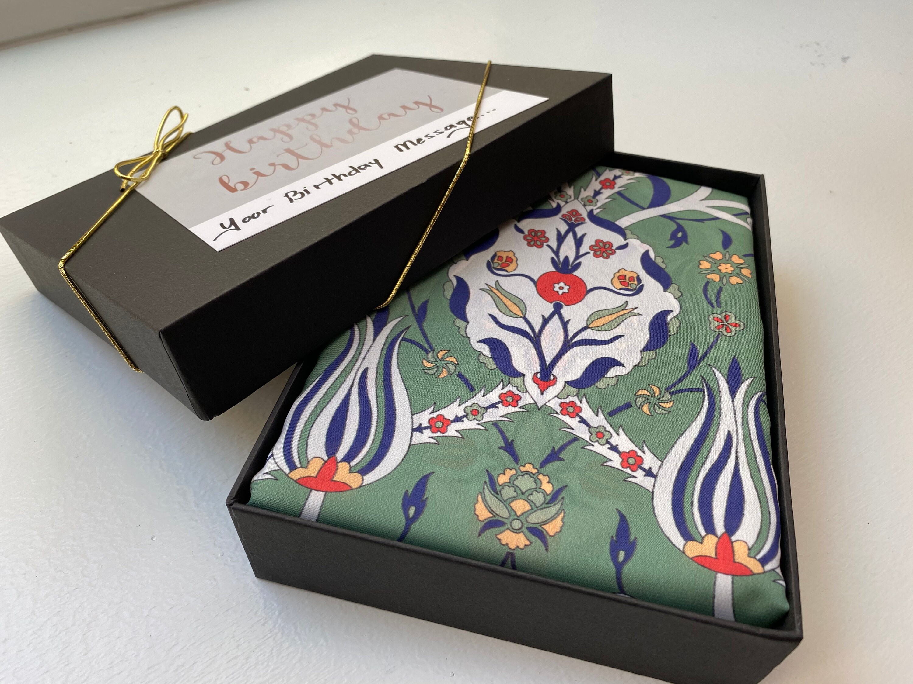 Best Art Lover Scarf Gift in Box - Silky Art Antique Turkish Pattern ...