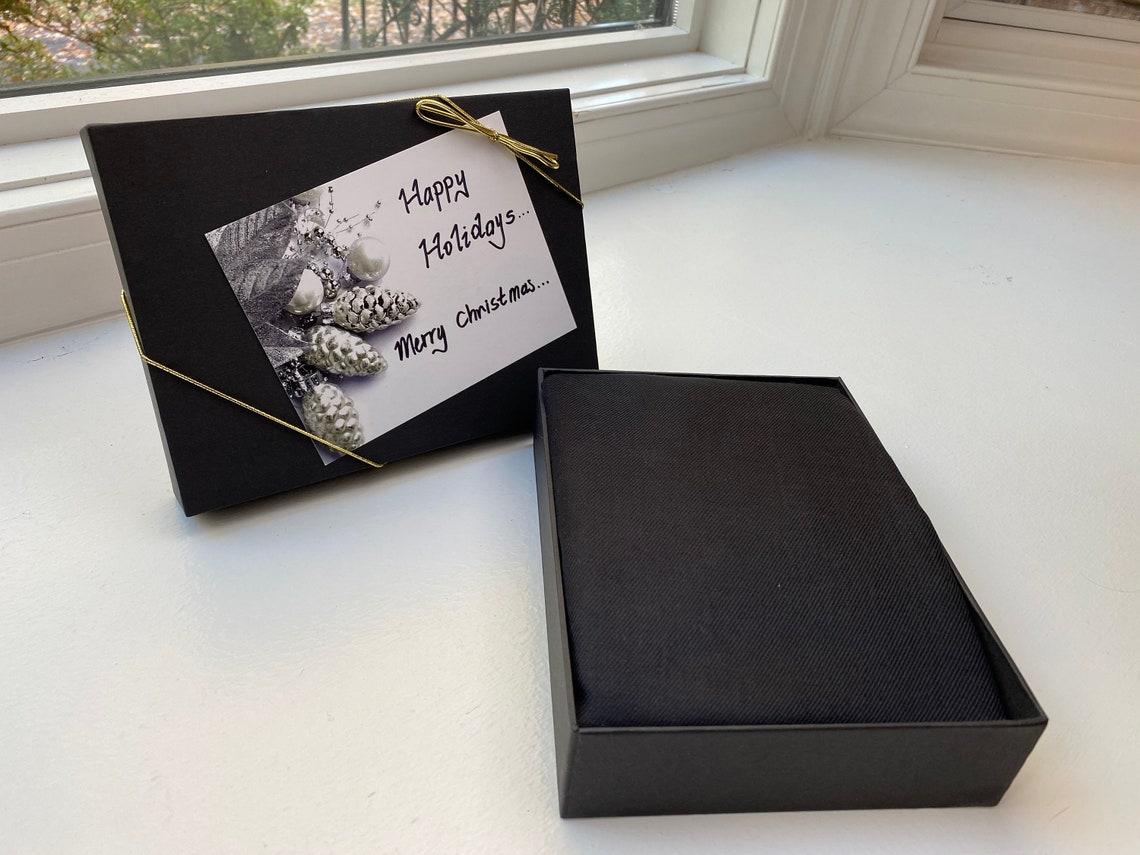 Scarf in Gift Box silky Black Scarf Shawl Pashmina Elegant - Etsy