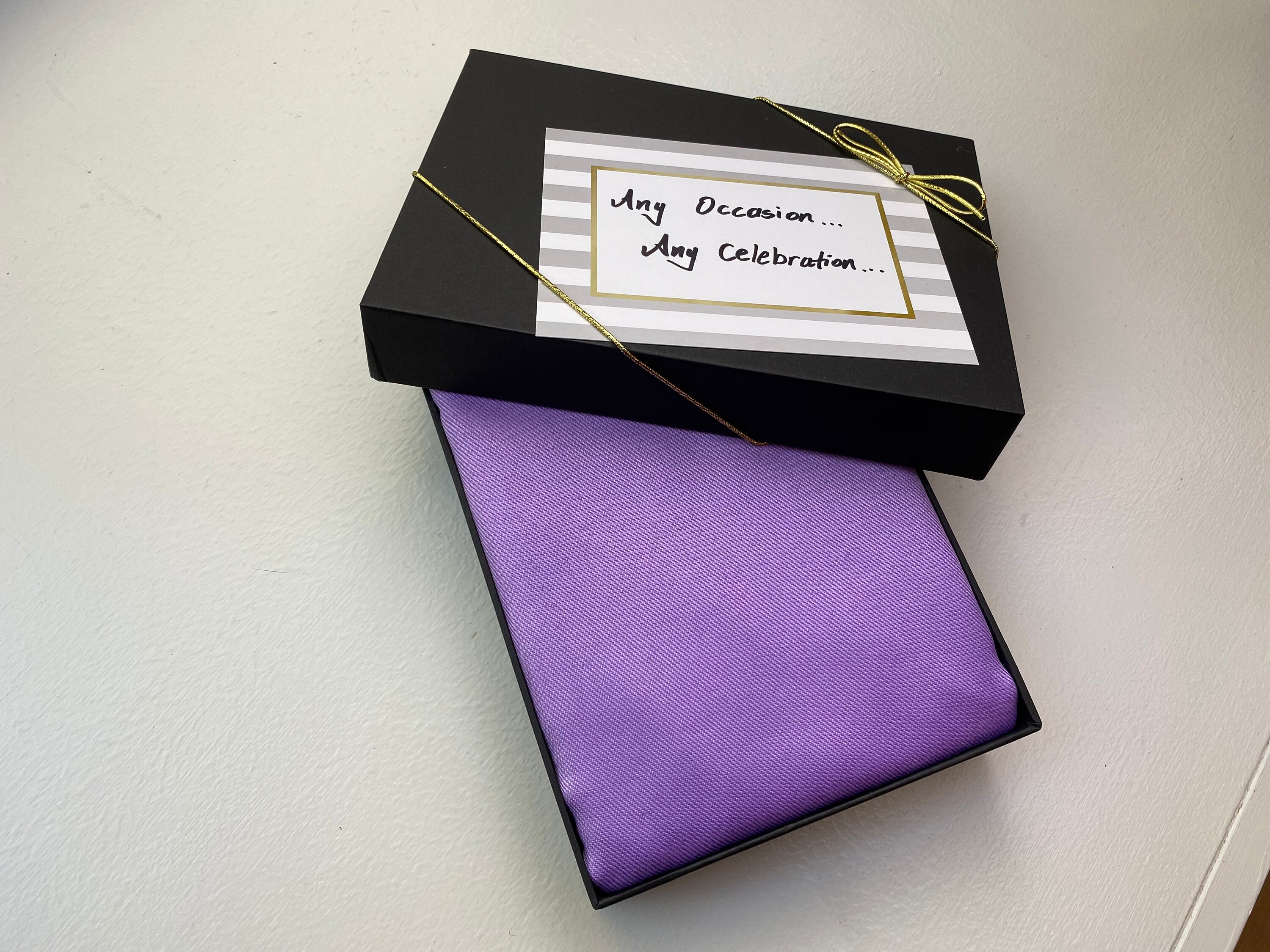 Scarf in Gift Box silky Purple Scarf Wrap Shawl Pashmina Elegant Black ...