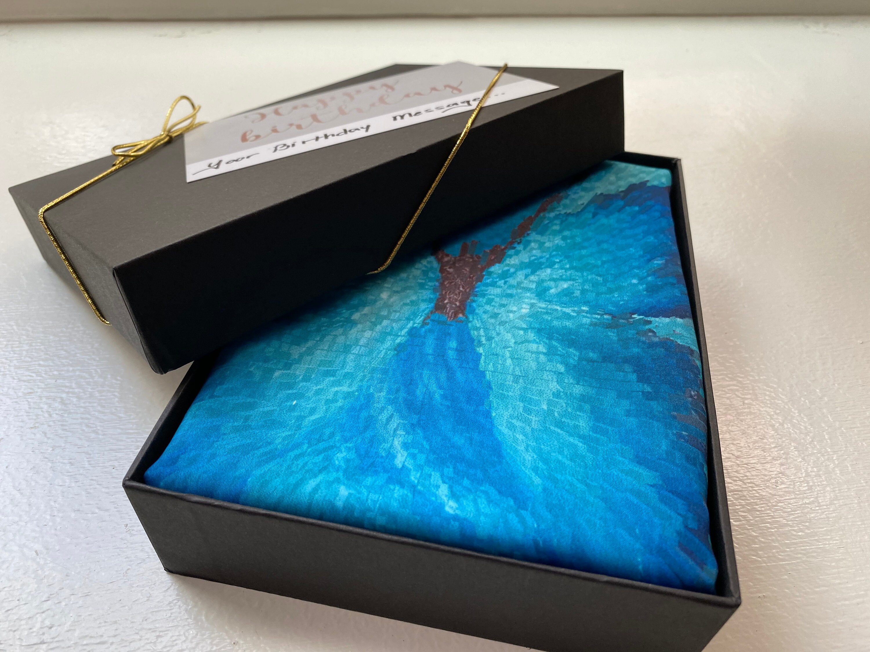 Best Gift Scarf in Gift Box - Silky Art Scarves Butterfly in an Elegant ...