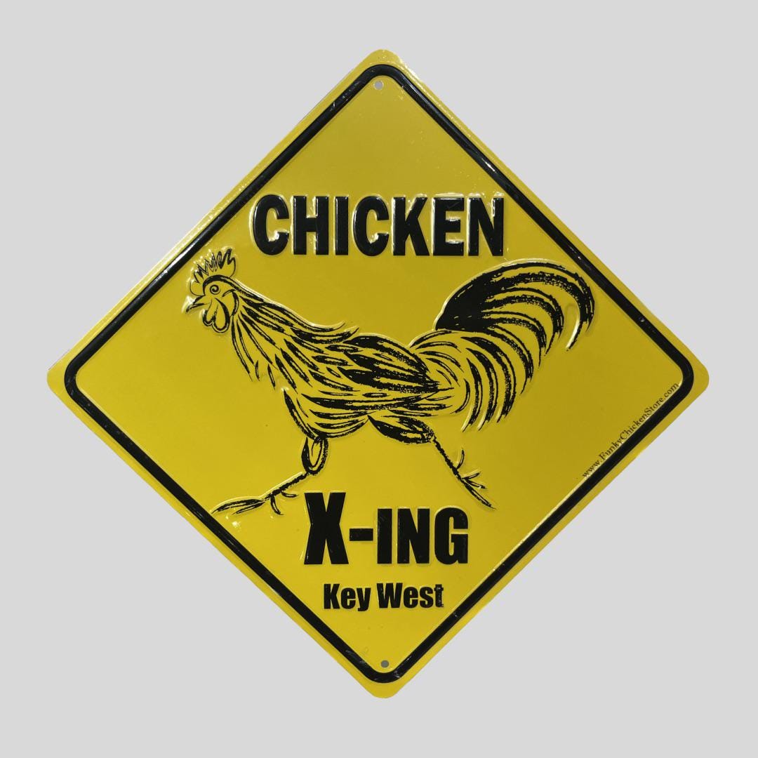 Chicken X-ing Metal Sign - Etsy