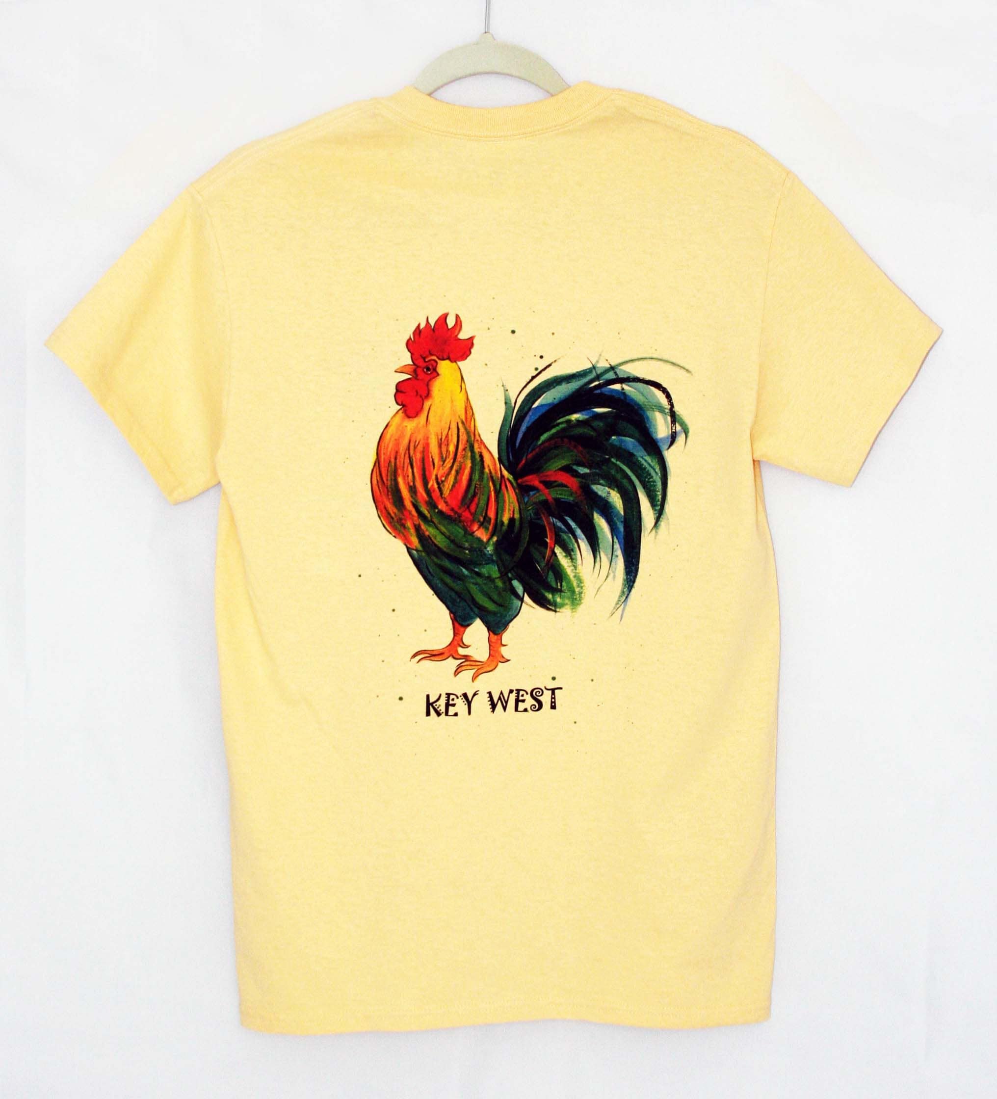 Watercolor Rooster Yellow T-shirt - Etsy