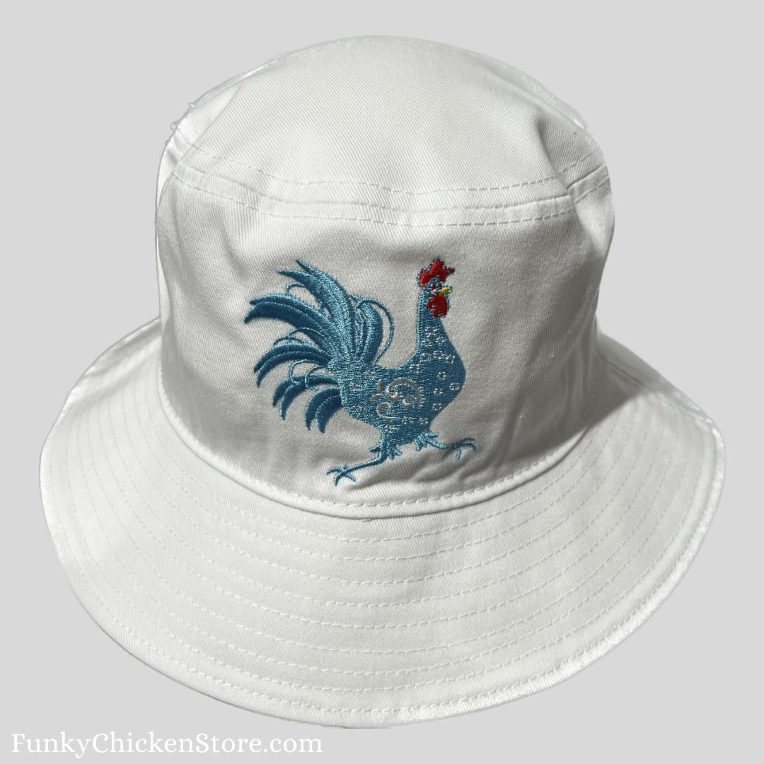 Logo Rooster Teal on White Bucket Hat - Etsy