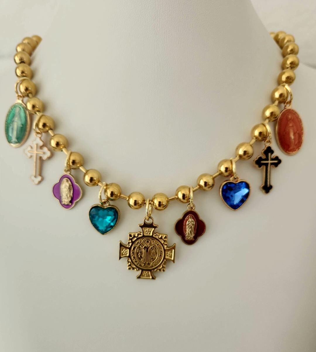 Saint Benedict Necklace ,catholic Necklace, Saint Benedict Medal ...