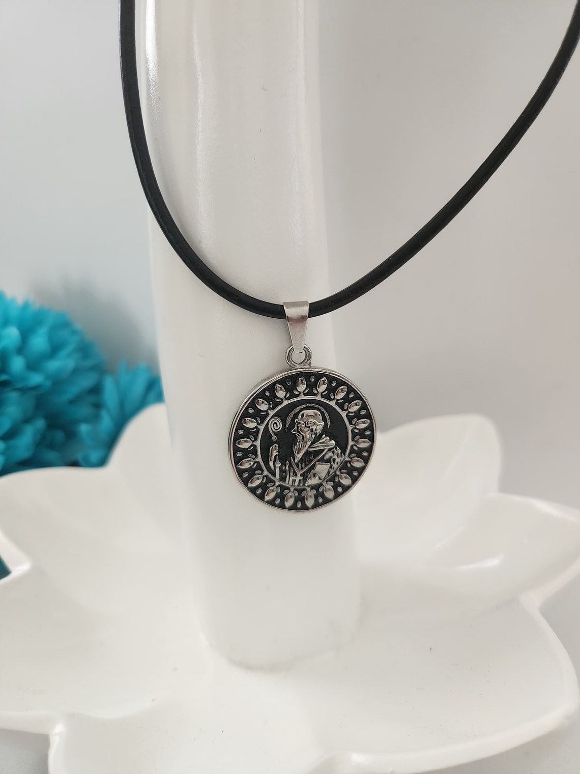 Saint Benedict Necklace on Cord/protection Necklace/saint Benedict ...