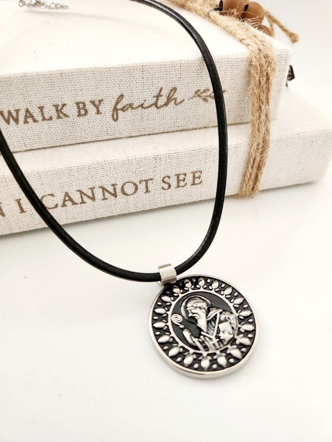 Saint Benedict Necklace on Cord/protection Necklace/saint Benedict ...