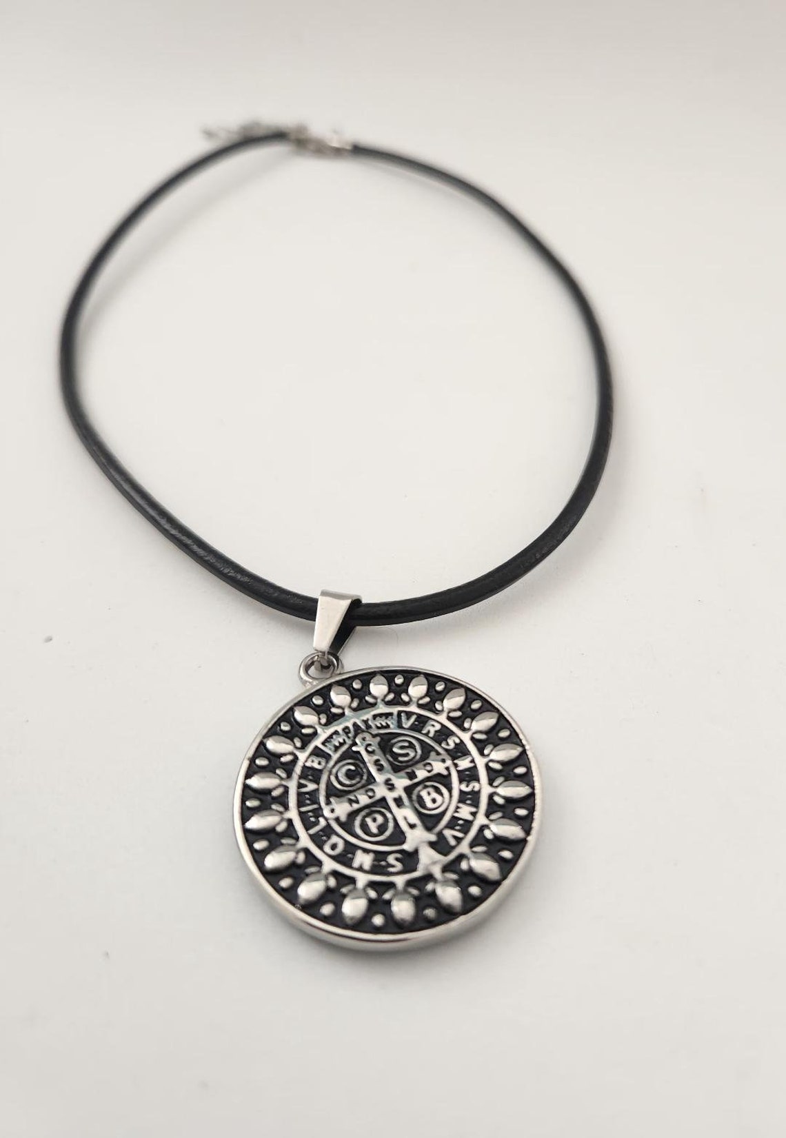 Saint Benedict Necklace on Cord/protection Necklace/saint Benedict ...