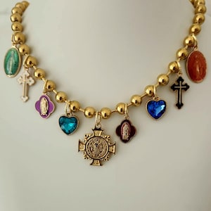 Saint Benedict Necklace ,catholic Necklace, Saint Benedict Medal ...