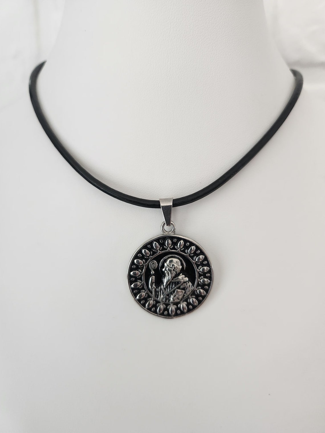 Saint Benedict Necklace on Cord/protection Necklace/saint Benedict ...