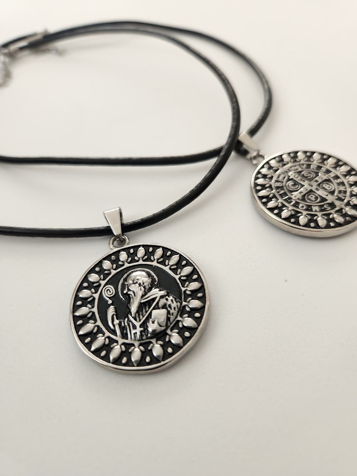 Saint Benedict Necklace on Cord/protection Necklace/saint Benedict ...